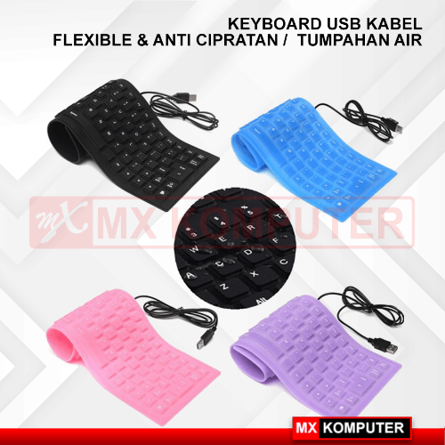 Keyboard Flexible USB – Merah | MX Komputer Jogja