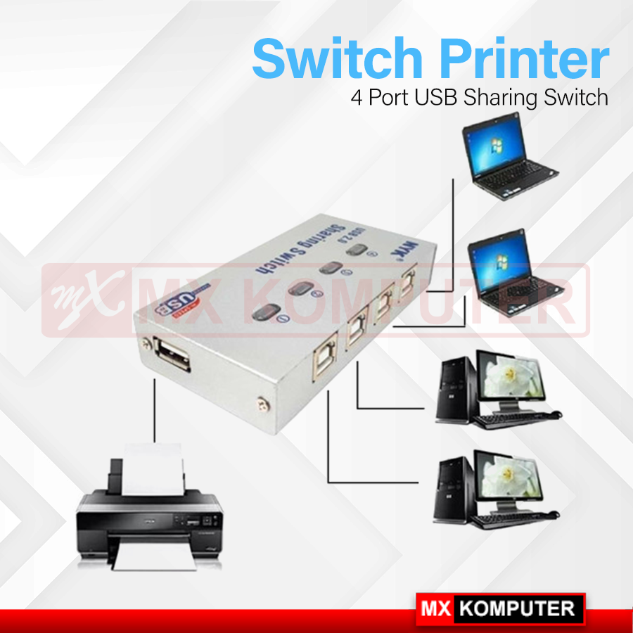 4 Port USB Auto Switch Printer | MX Komputer Jogja