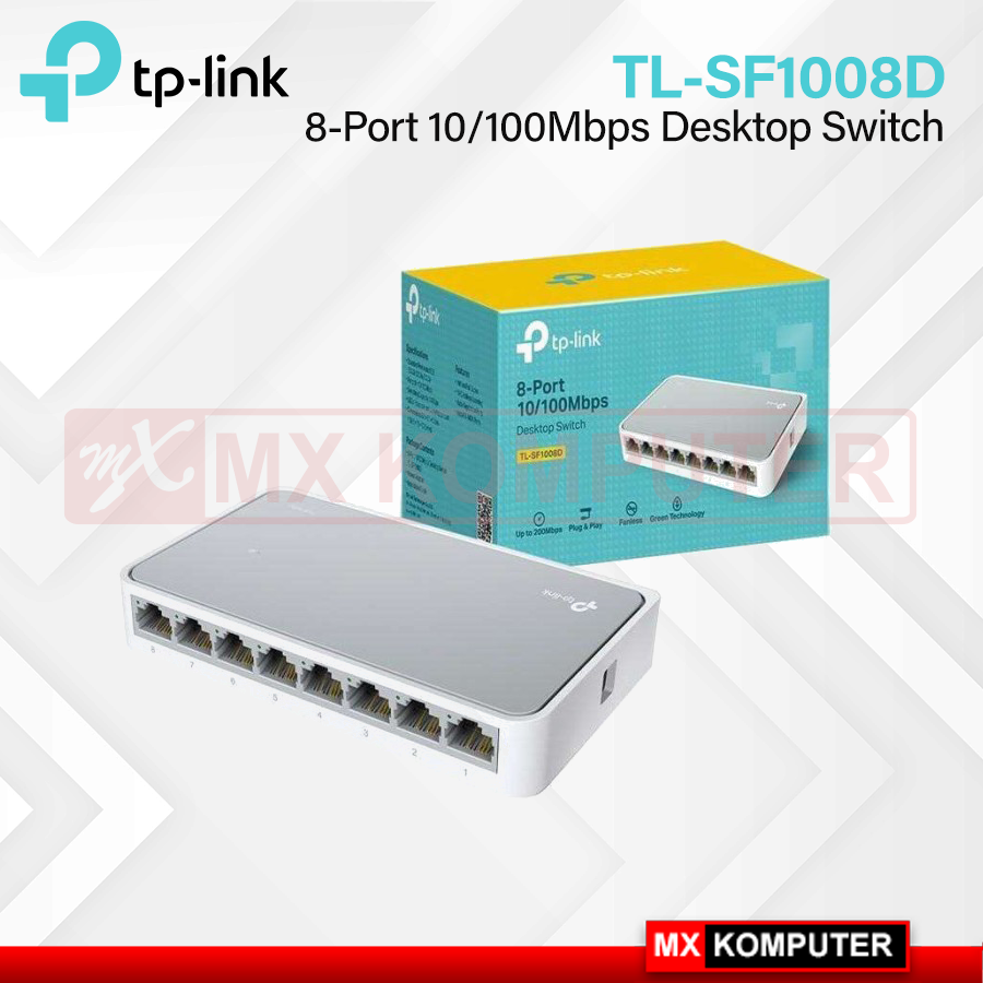 TP-LINK TL-SF1008D 8-Port 10/100Mbps Desktop Switch | MX Komputer Jogja