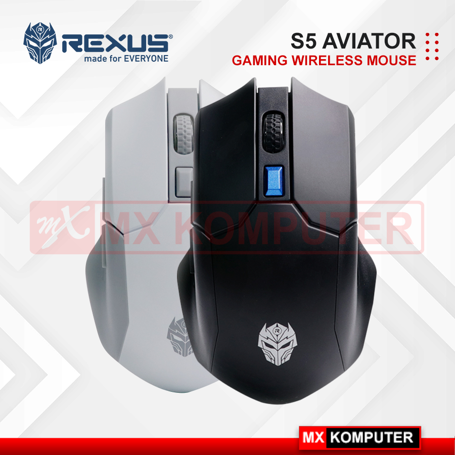 Mouse Rexus S5 Aviator Wireless – Black | MX Komputer Jogja