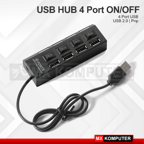 USB HUB 4 Port ON OFF | MX Komputer Jogja