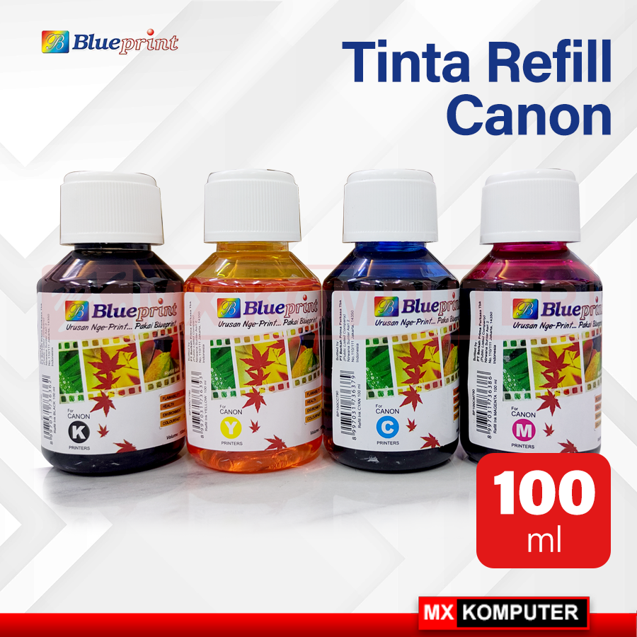 Tinta Refill Botol Blueprint 100Ml Printer Canon – Merah | MX Komputer ...