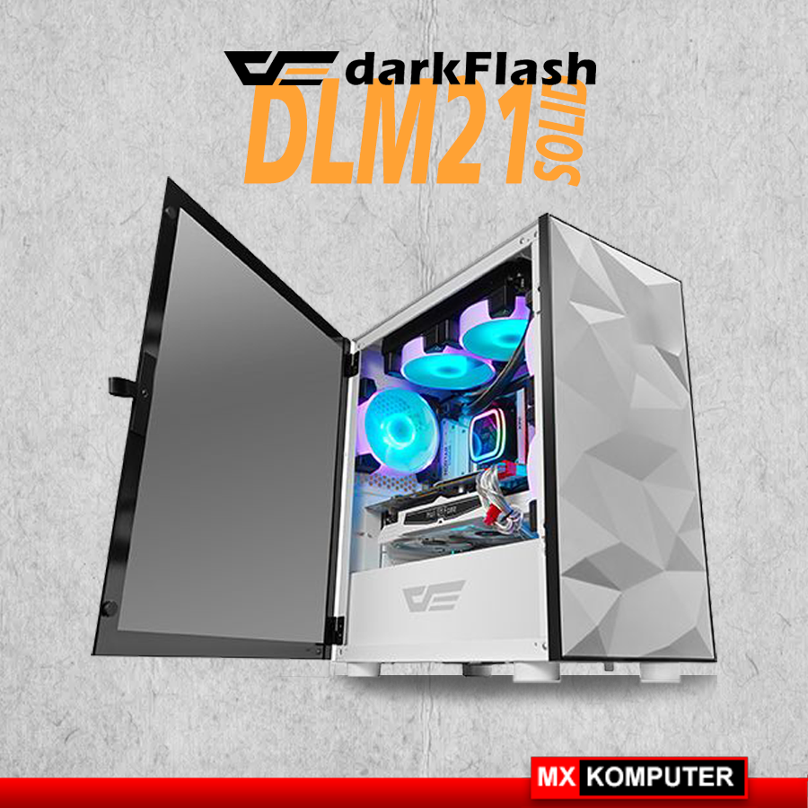 Casing DarkFlash DLM 21 White Solid Panel | MX Komputer Jogja