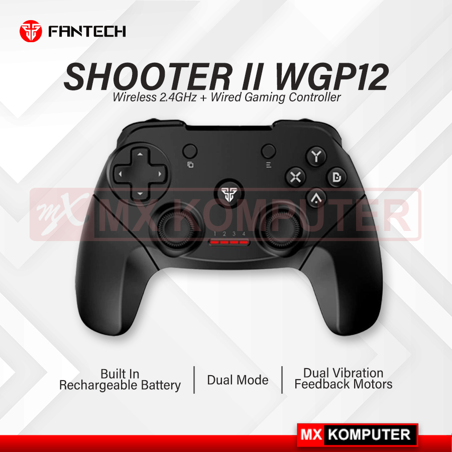 Fantech REVOLVER WGP12 Wireless Gamepad – Hitam | MX Komputer Jogja