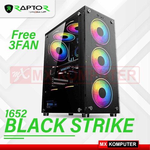 Casing Raptor Black Strike 1652 ATX | MX Komputer Jogja