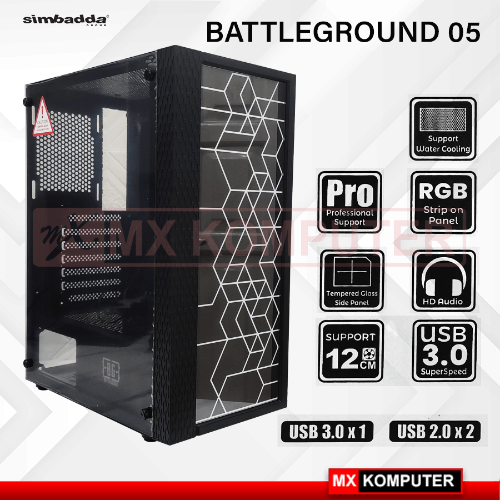 Casing Simbadda Battleground 05 Case PC Gaming RGB | MX Komputer Jogja