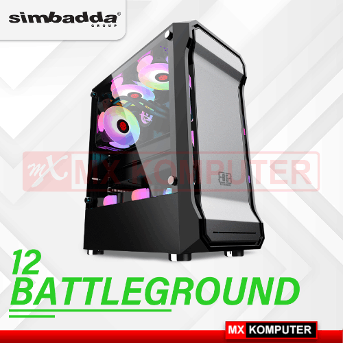 Casing Simbadda BattleGround 12 BLACK – ATX, mATX Tempered Glass | MX ...