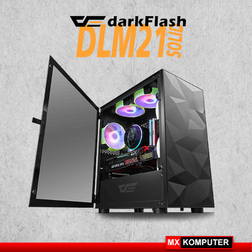 Casing DarkFlash DLM21 Black Solid Panel | MX Komputer Jogja