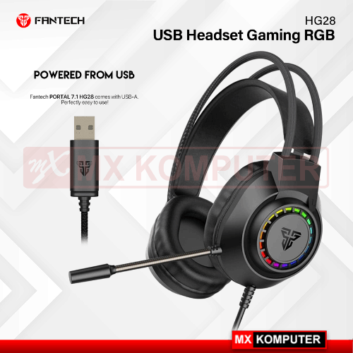 Fantech PORTAL 7.1 HG28 USB Headset Gaming RGB | MX Komputer Jogja