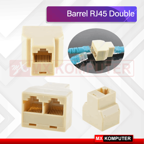Barrel Double UTP RJ45 LAN Konektor | MX Komputer Jogja