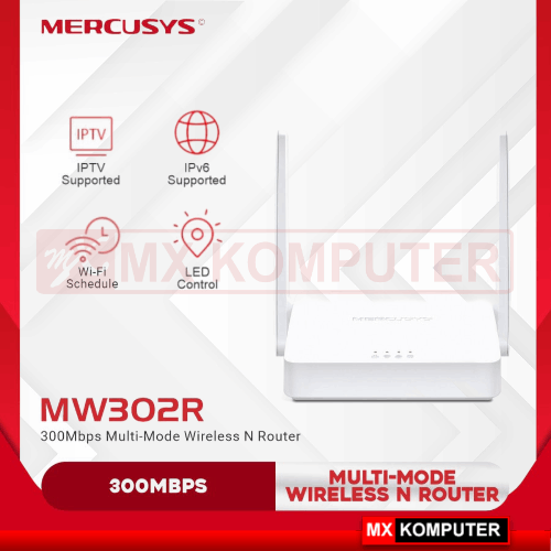Mercusys MW302R Router WiFi 300Mbps Multi-Mode Wireless N Router | MX ...