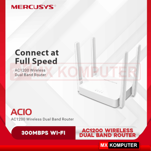 Mercusys AC10 AC1200 300Mbps Wireless Dual Band Router | MX Komputer Jogja