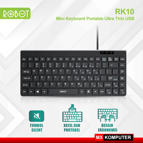 Keyboard Robot RK10 Mini Keyboard Portable Ultra Thin USB | MX Komputer ...