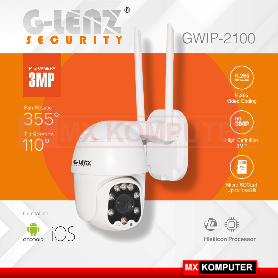 G-Lenz GWIP-2100 3MP Smart Mini PTZ Camera | MX Komputer Jogja