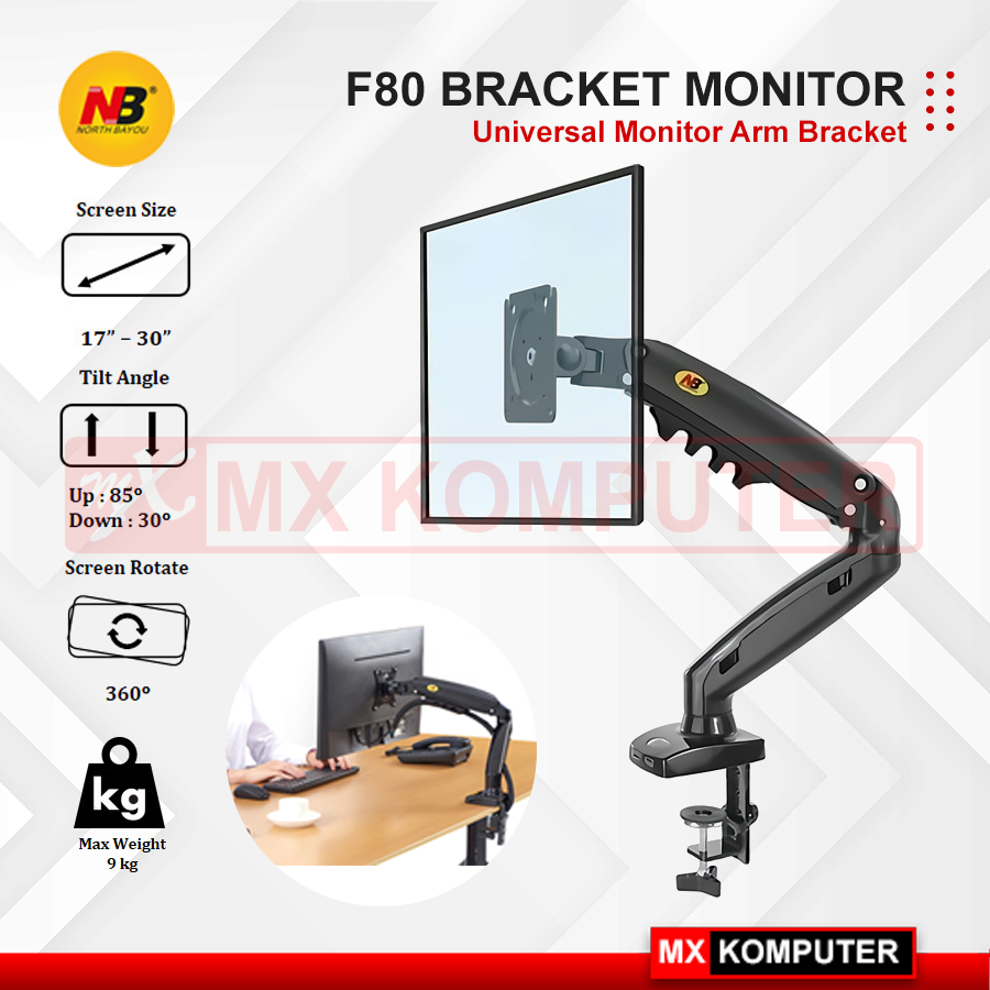 North Bayou NB F80 Bracket Monitor 17″-30″ | MX Komputer Jogja