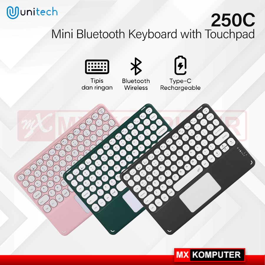 Keyboard Bluetooth Wireless Unitech Touchpad 250C Recharger For Gadget ...