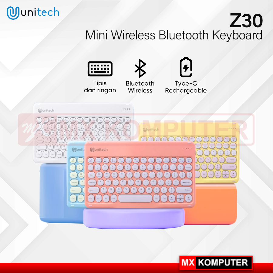 Mini Wireless Keyboard Bluetooth Unitech Z30 Portable | MX Komputer Jogja