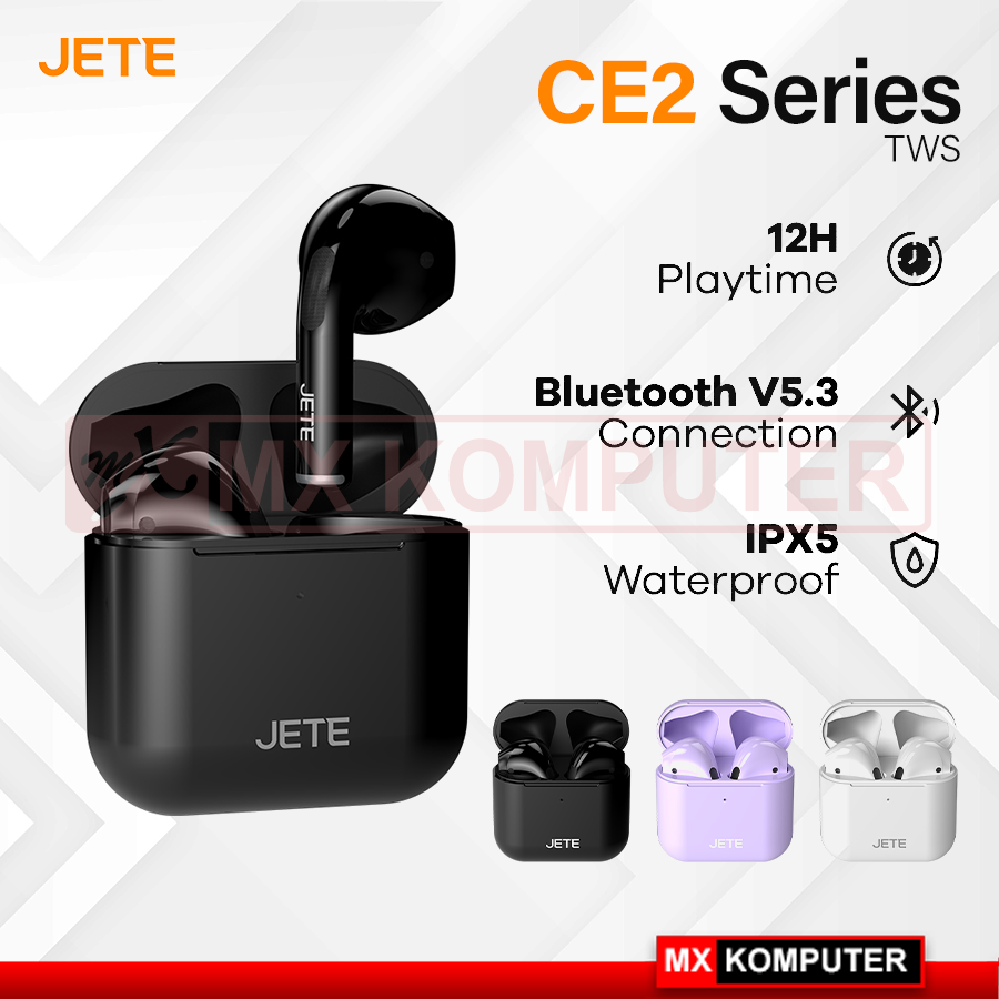 JETE TWS CE2 With IPX5 Bluetooth – Ungu | MX Komputer Jogja