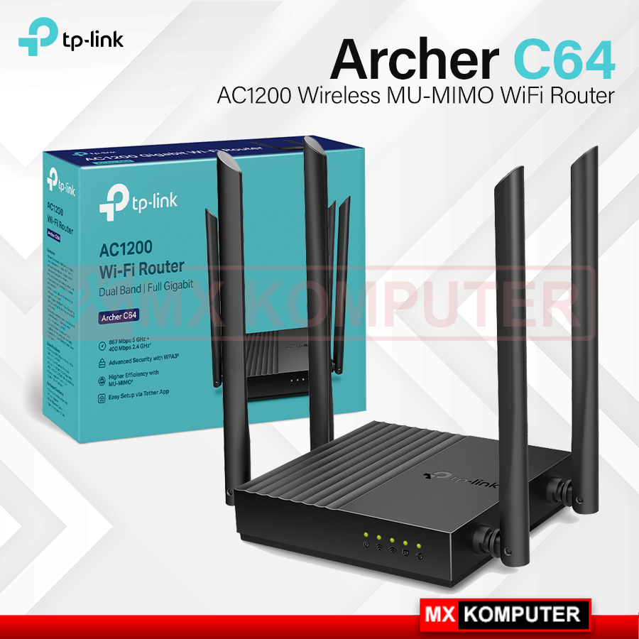 Tp-Link Archer C64 AC1200 Dual-Band | MX Komputer Jogja Tp-Link Archer C64 AC1200 Dual-Band | MX Komputer Jogja