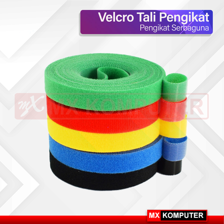 Velcro Strap Pengikat Kabel – 1 meter, Hitam | MX Komputer Jogja