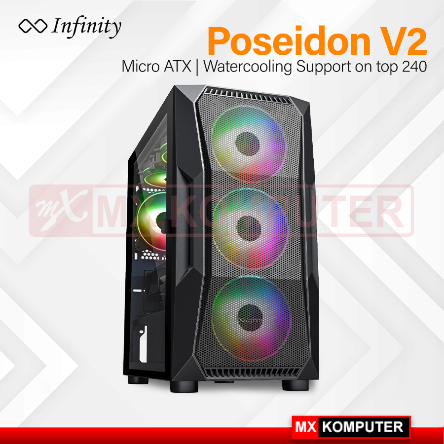 Casing Infinity Poseidon V2 – Hitam | MX Komputer Jogja
