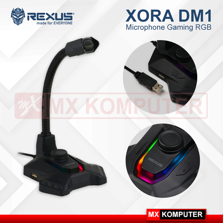 Rexus Xora DM1 Microphone Gaming RGB | MX Komputer Jogja