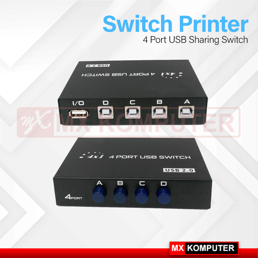 USB Switch Printer Sharing Manual 4 Port | MX Komputer Jogja