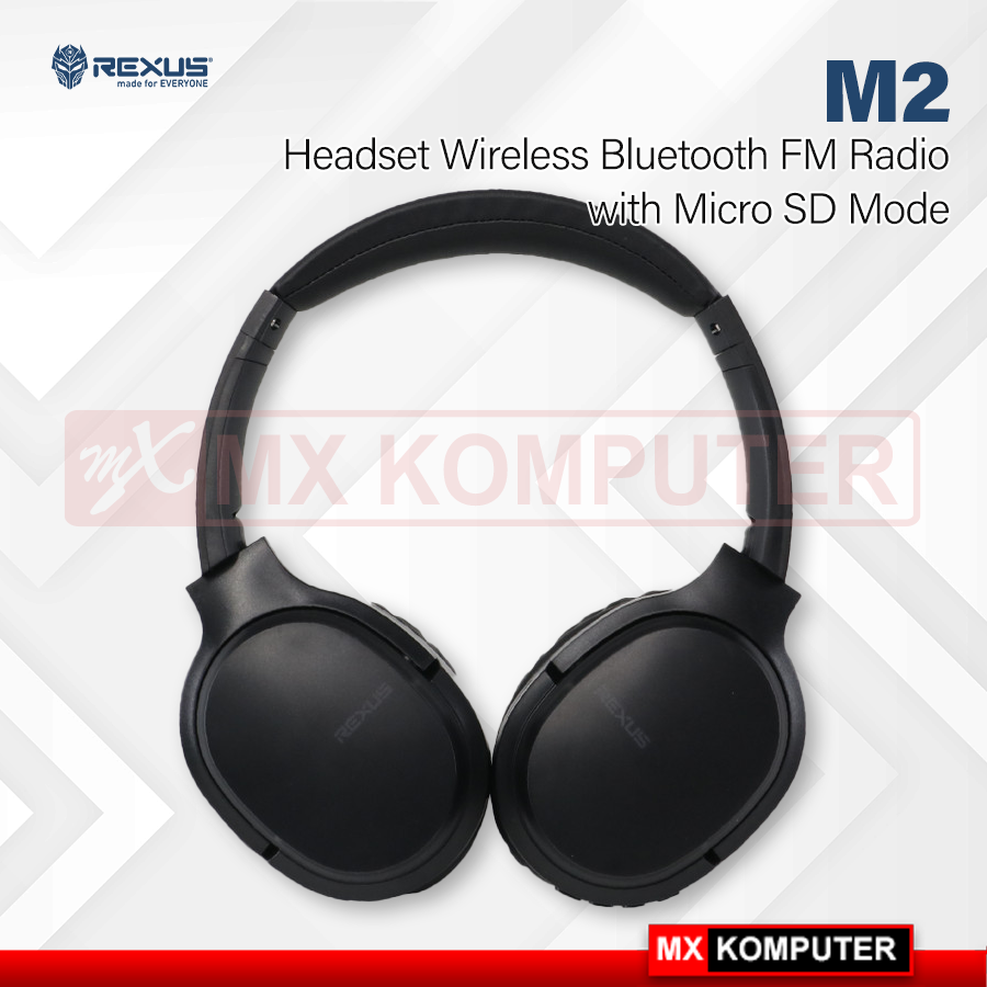 Headset Rexus M2 Bluetooth – Hitam | MX Komputer Jogja