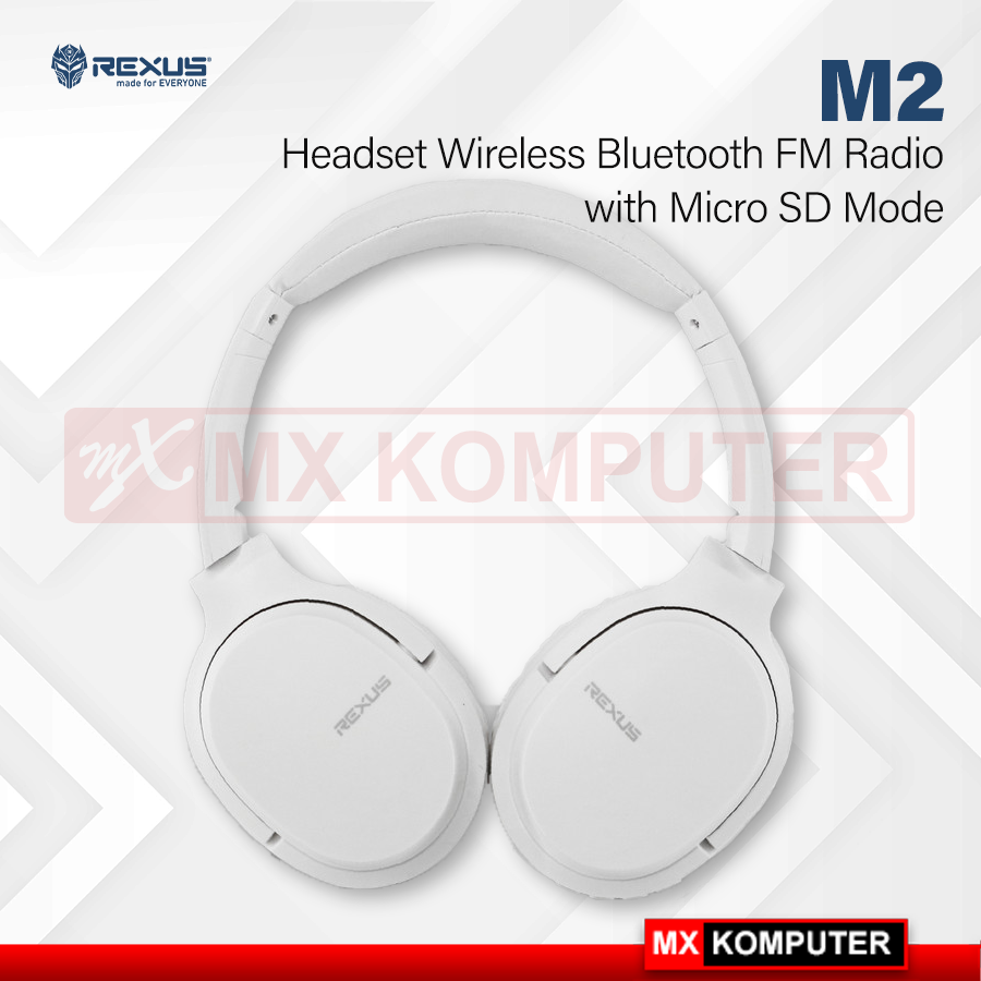 Headset Rexus M2 Bluetooth – Putih | MX Komputer Jogja