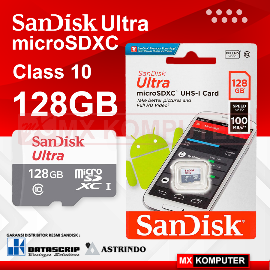 SanDisk Ultra MicroSD 128GB MicroSDXC | MX Komputer Jogja
