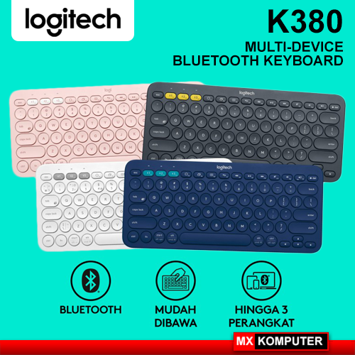 Logitech K380 Multi Device Bluetooth Keyboard – Blue | MX Komputer Jogja
