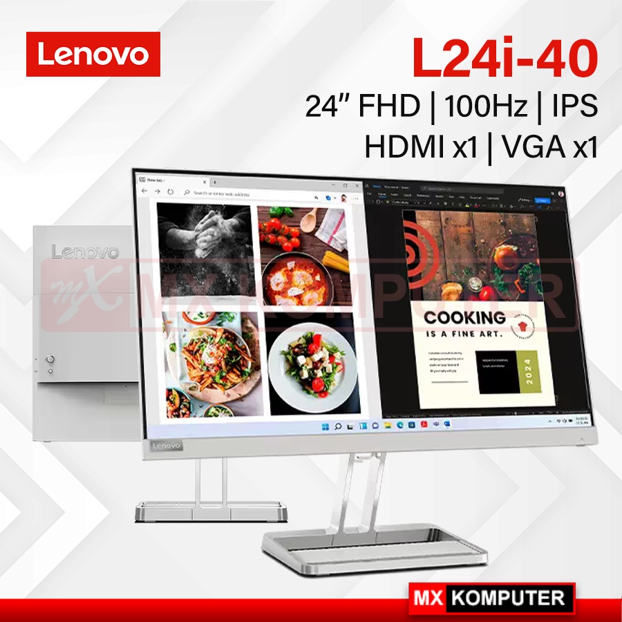 Monitor LED Lenovo L24i-40 24″ 100Hz IPS FHD 4ms HDMI VGA | MX Komputer ...