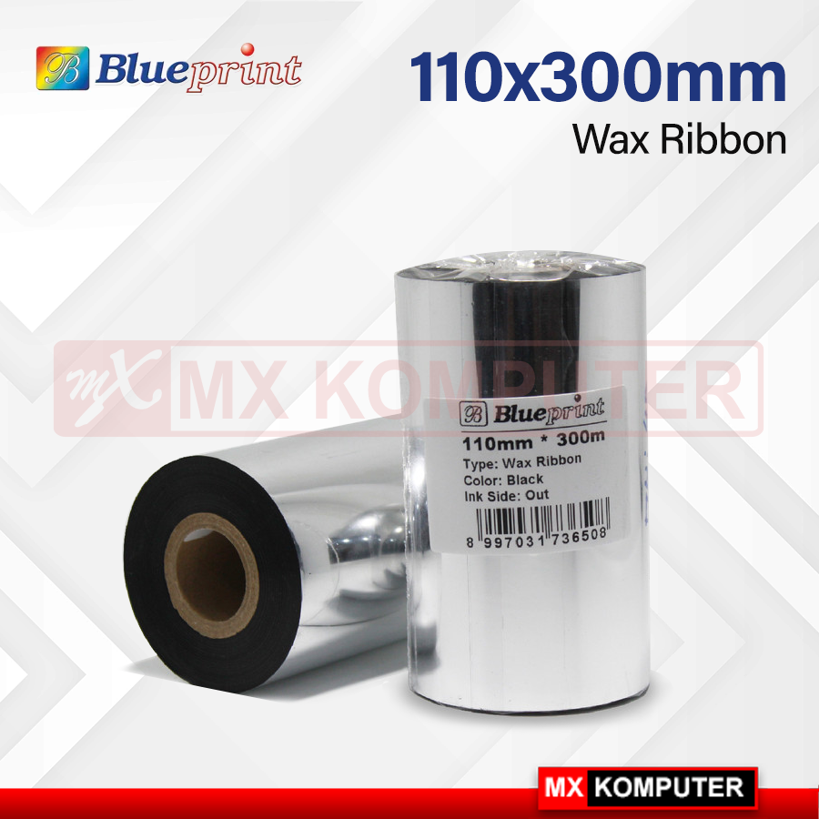 Ribbon Wax Barcode Label 110x300m BLUEPRINT | MX Komputer Jogja