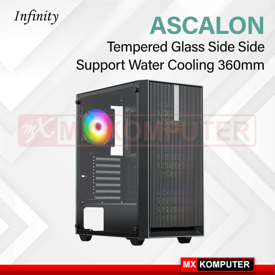 Casing Infinity ASCALON Tempered Glass ATX Gaming Case | MX Komputer Jogja
