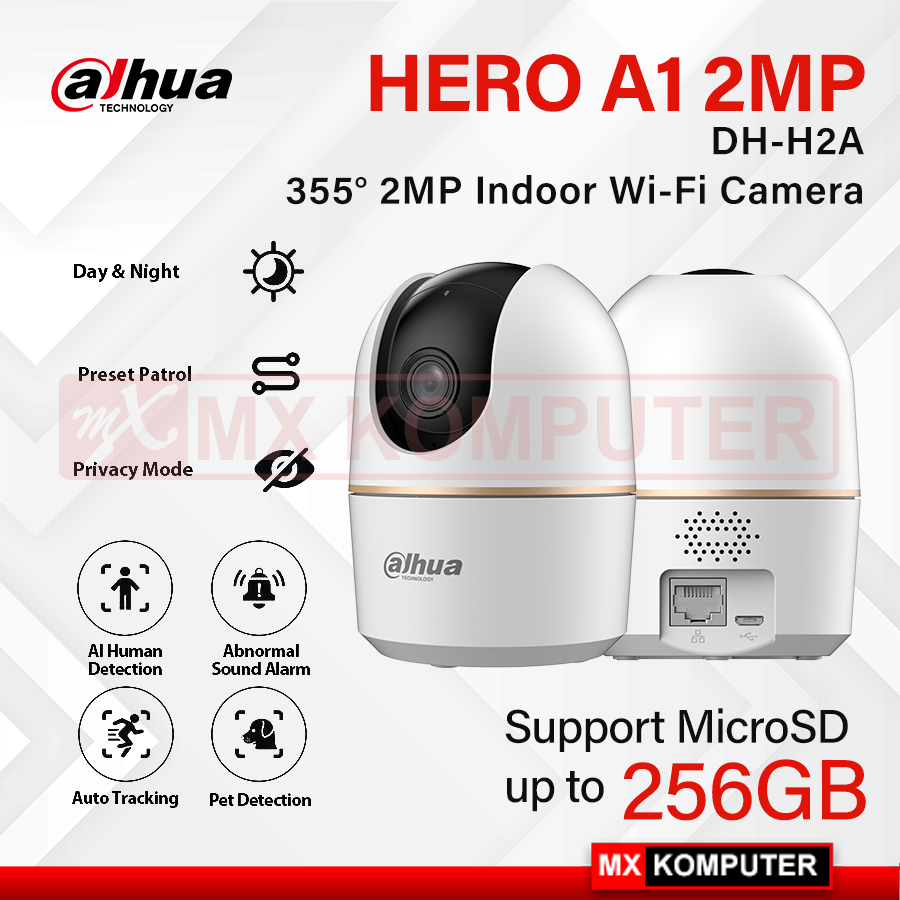 Dahua Hero A1 H2A 2MP IP Camera Wireless Pan & Tilt 360° CCTV WiFi ...