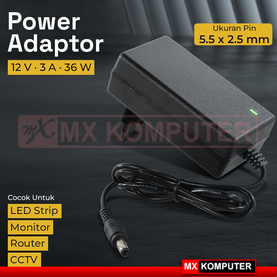 Adaptor Power Supply 12V 3A 36W LED Strip Monitor Router CCTV Converter ...