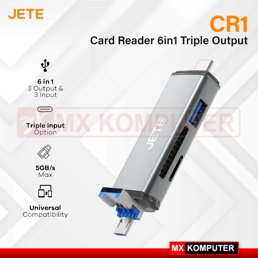 JETE Card Reader 6in1 CR1 Triple Output | MX Komputer Jogja
