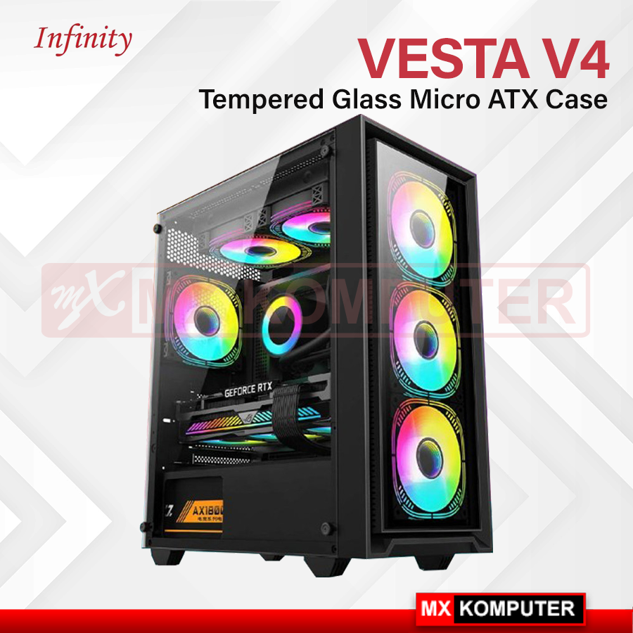 Casing PC INFINITY VESTA V4 Micro ATX Case Tempered Glass | MX Komputer ...