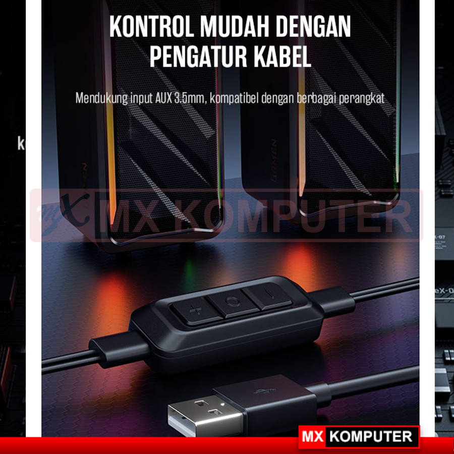 Gamen GS7 RGB Gaming Speaker Wired & Bluetooth | MX Komputer Jogja