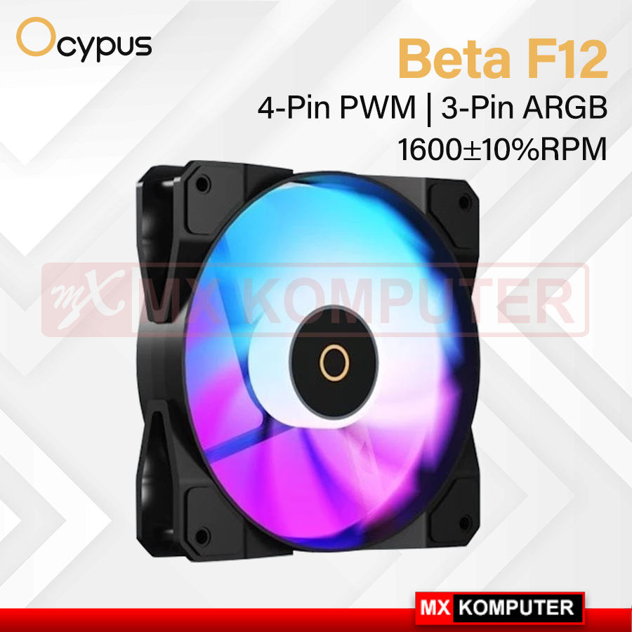 OCYPUS BETA F12 ARGB 120mm PWM – Case Fan – Hitam | MX Komputer Jogja