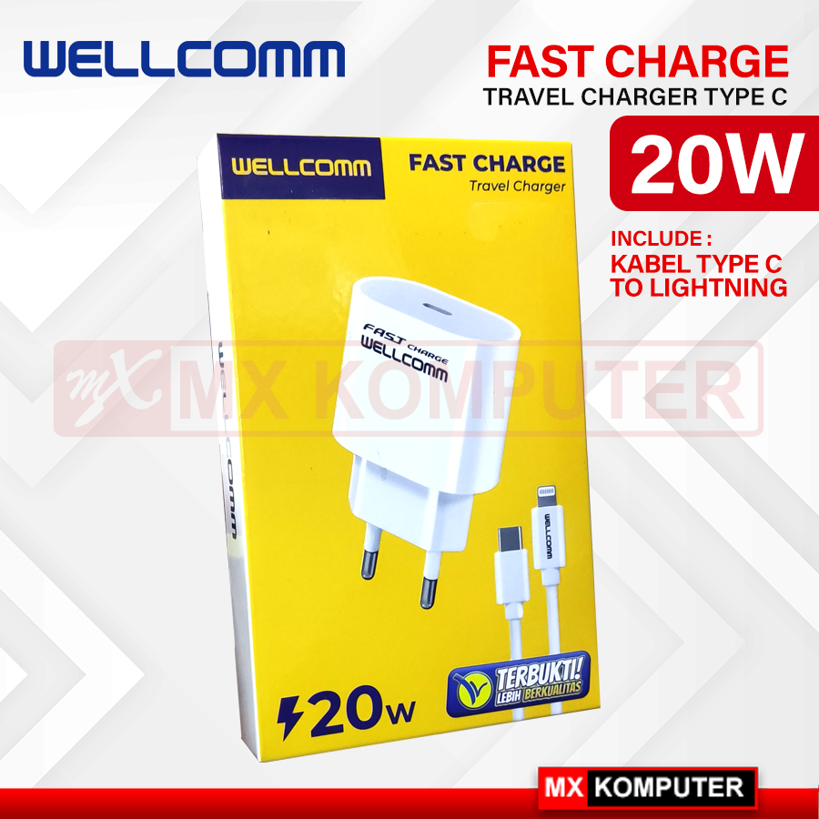 Wellcomm Fast Charge 20W Travel Charger Type C | MX Komputer Jogja