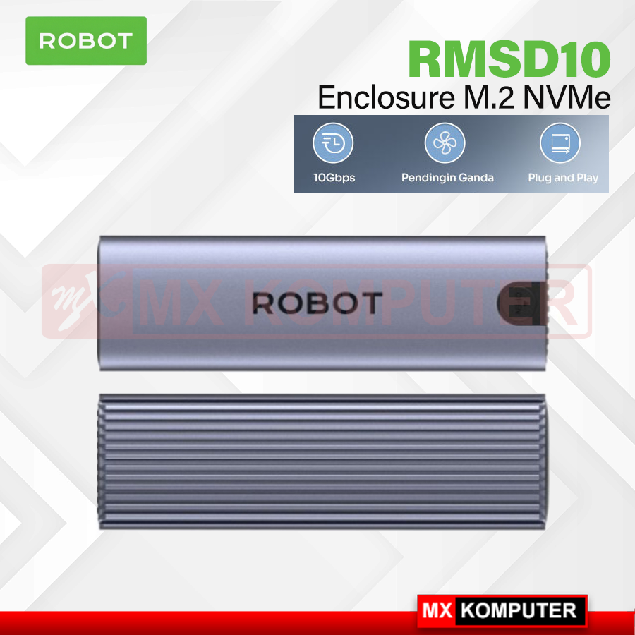 Robot RMSD10 Enclosure NVMe M.2 10Gbps Casing NVME SSD Alloy Body | MX ...