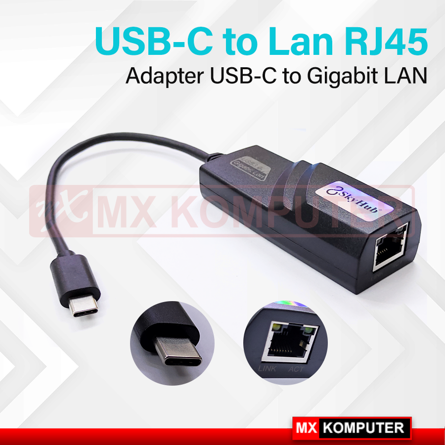 USB-C LAN Gigabit Adaptor USB Type C to LAN RJ45 | MX Komputer Jogja