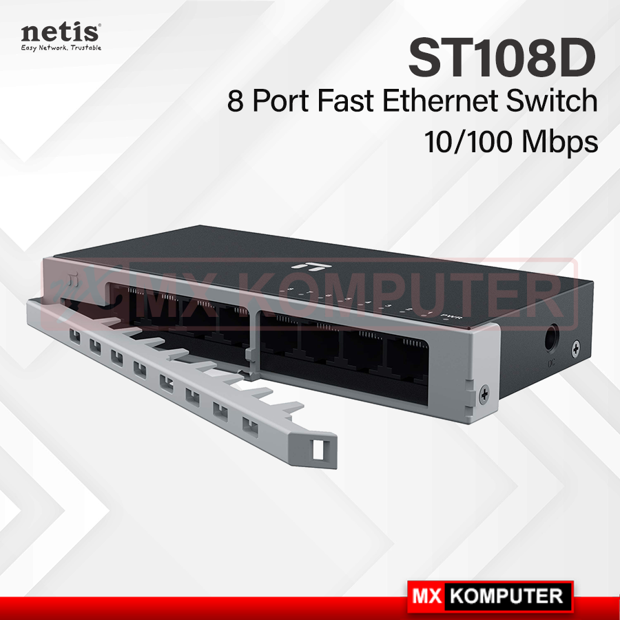 NETIS ST108D 8 Port Fast Ethernet Switch HUB 100 mbps | MX Komputer Jogja