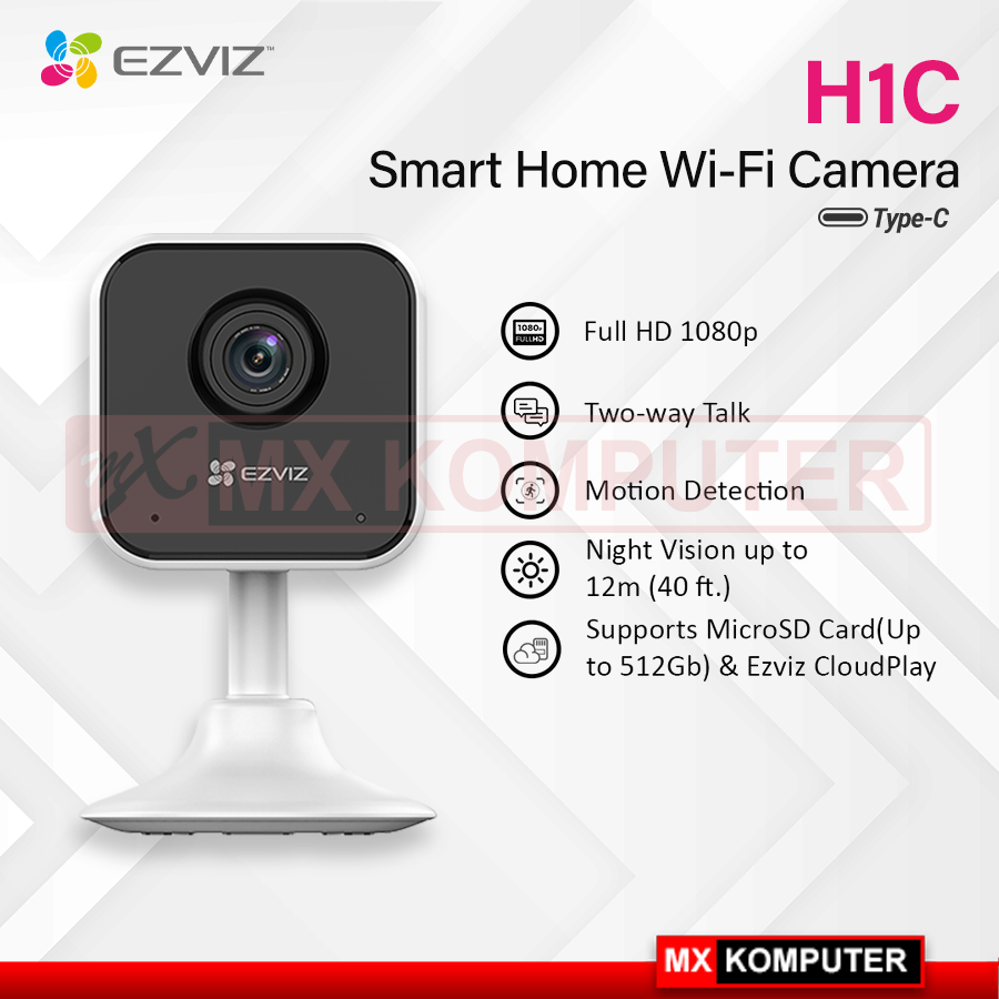 IP Camera Indoor Ezviz H1c Smart Home Wifi CCTV Type C | MX Komputer Jogja