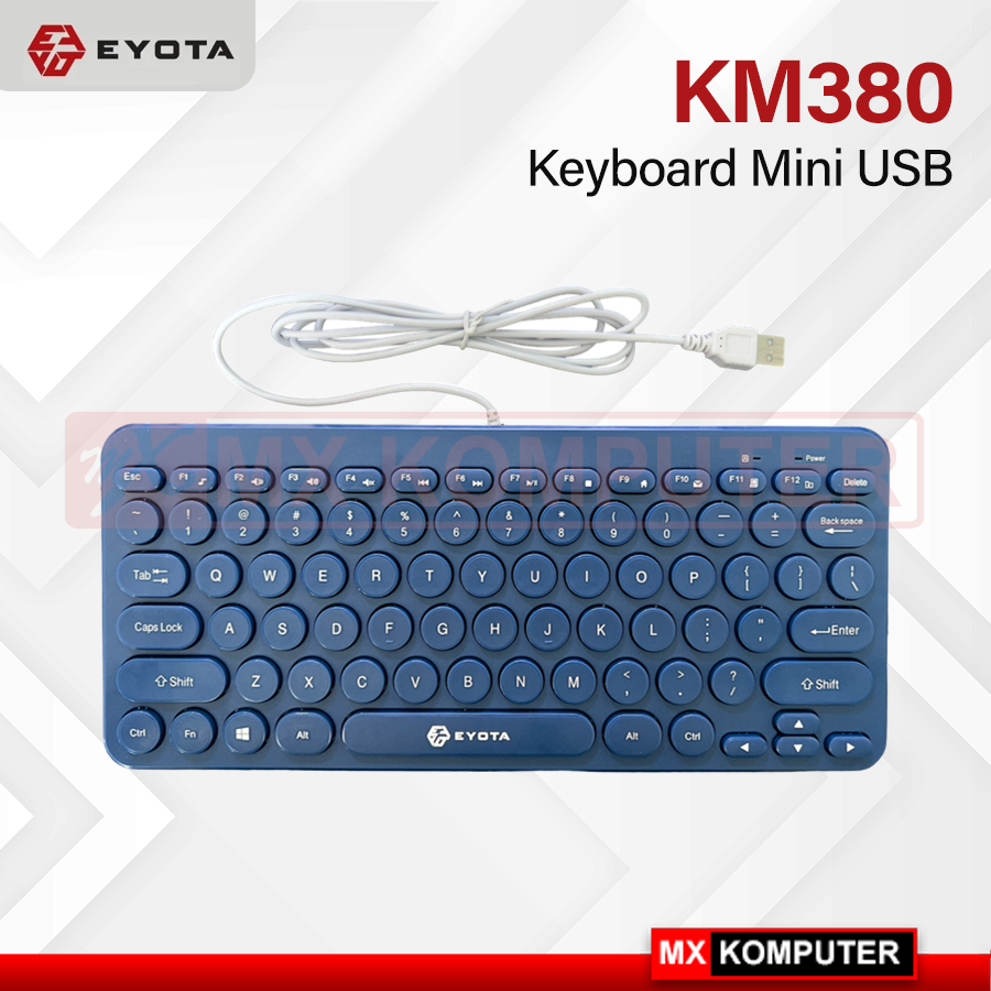 Keyboard Mini USB Eyota KM380 – Biru | MX Komputer Jogja