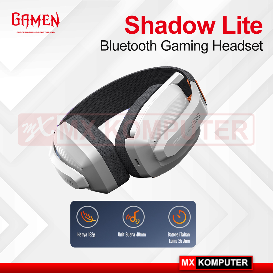Gamen Shadow Lite Headset Gaming Wireless Bluetooth 5.3 | MX Komputer Jogja
