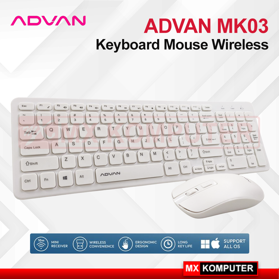ADVAN Mouse & Keyboard MK03 Wireless 2.4Ghz | MX Komputer Jogja