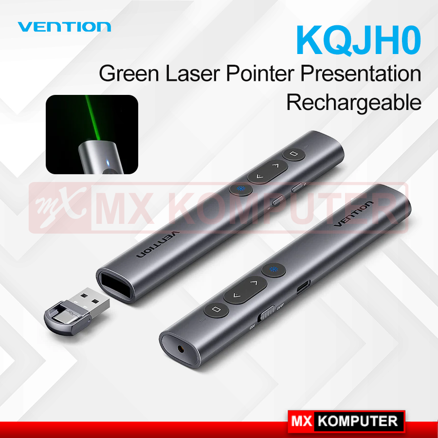 Vention Wireless PowerPoint Presentation Green Laser Pointer 2.4Ghz ...