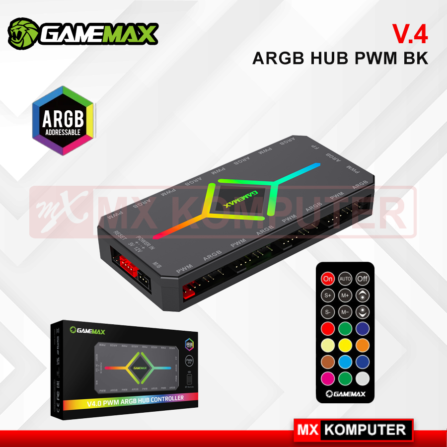 GAMEMAX ARGB HUB PWM CONTROLLER V4 Remote Fan | MX Komputer Jogja